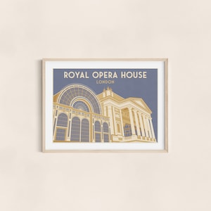 Royal Opera House Poster, London Art Deco Print, Architecture Artwork ...