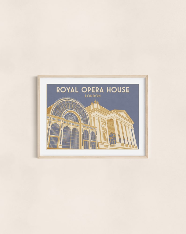 Royal Opera House Poster London Art Deco Print Architecture - Etsy
