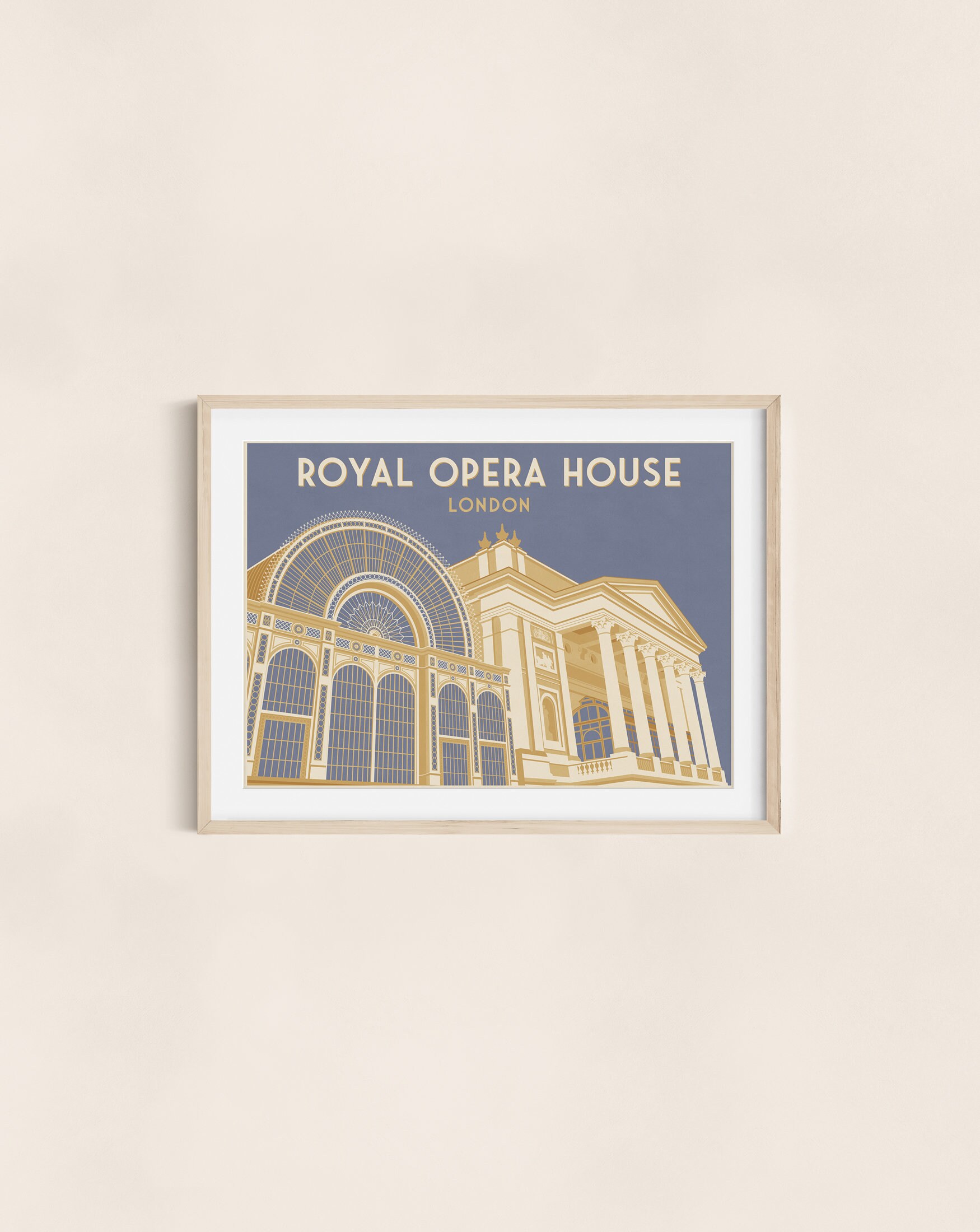 Royal Opera House Poster London Art Deco Print Architecture - Etsy