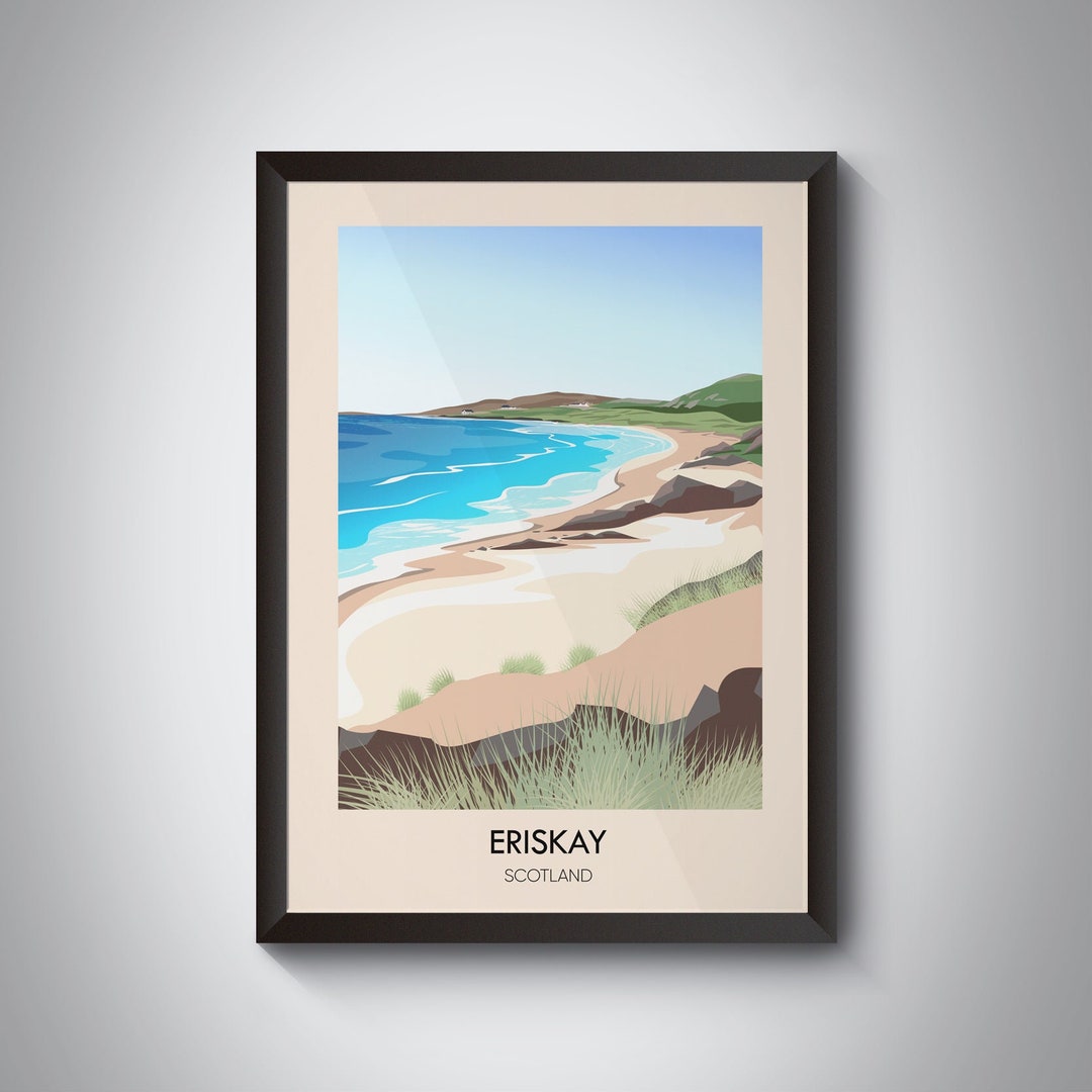 Eriskay Scotland Travel Poster, Outer Hebrides Print, Scottish Islands ...