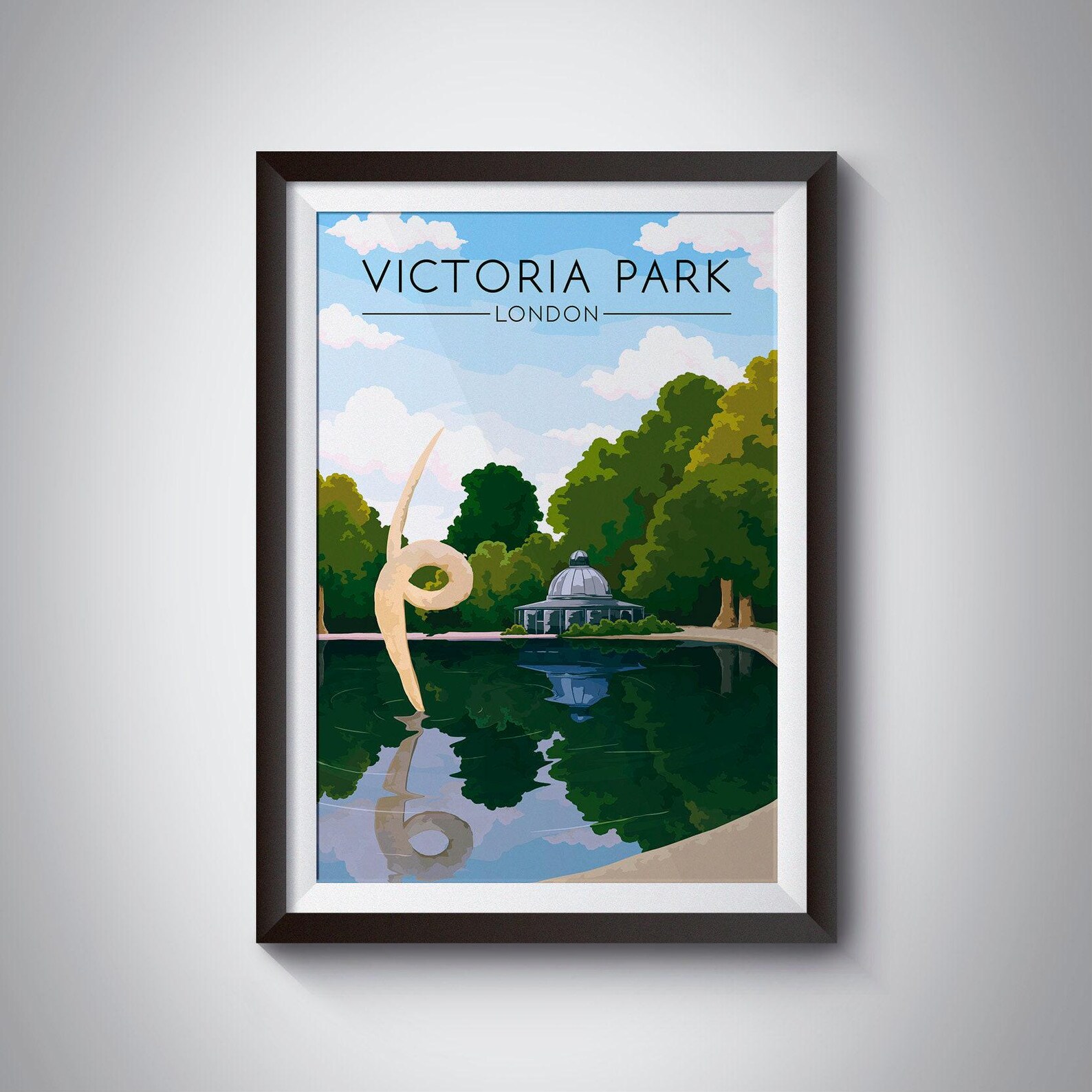 Victoria Park Poster, East London, Regents Canal, Hackney, Dalston ...