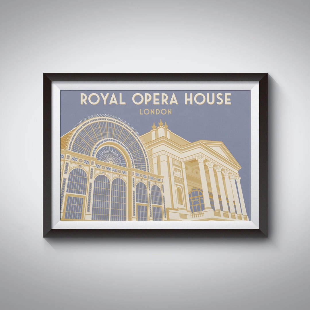 Royal Opera House Poster, London Art Deco Print, Architecture Artwork ...