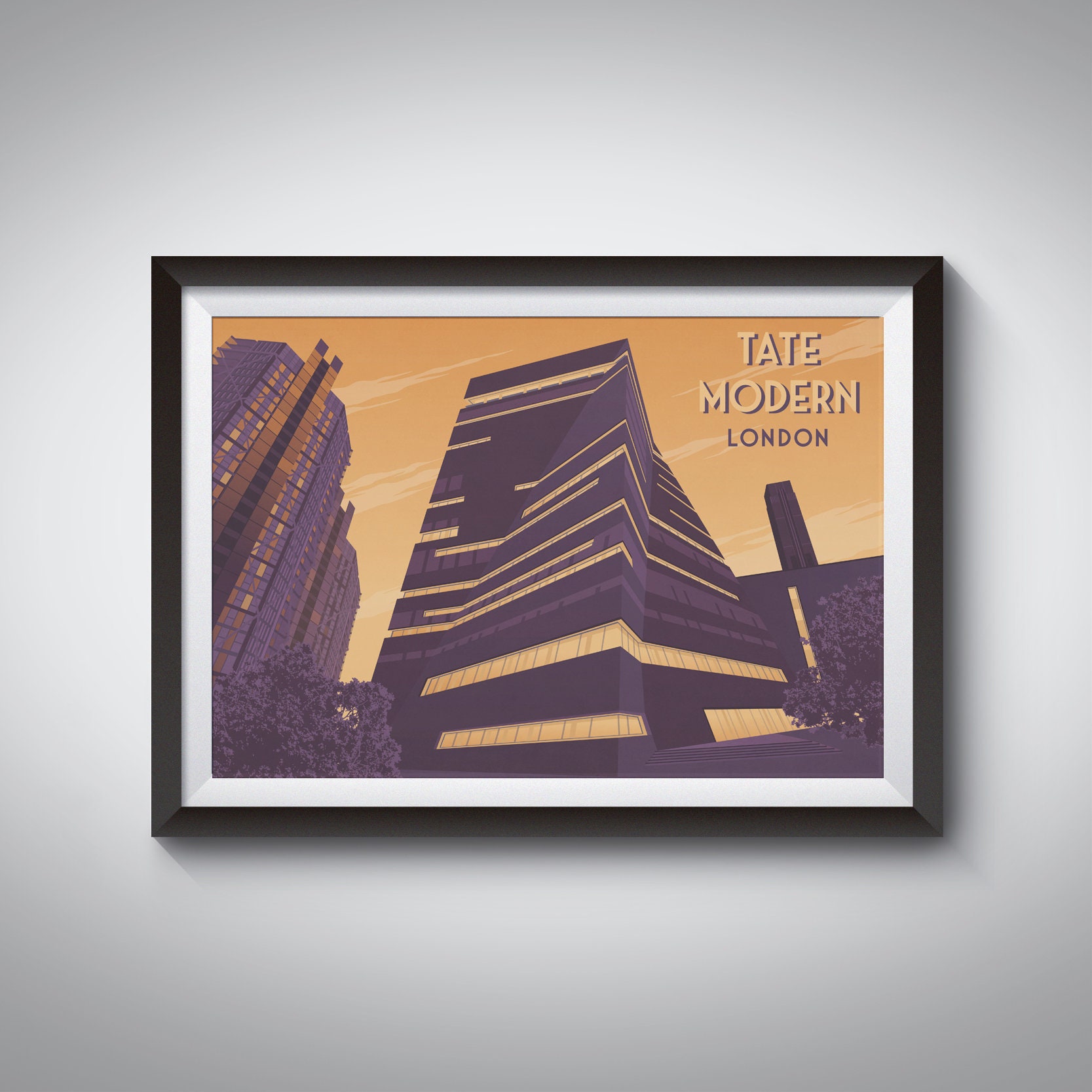 Tate Modern London Poster London South Bank Travel Print | Etsy
