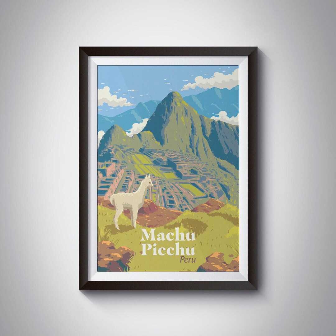 Machu Picchu Peru Travel Poster, National Park Print, Peruvian Art ...