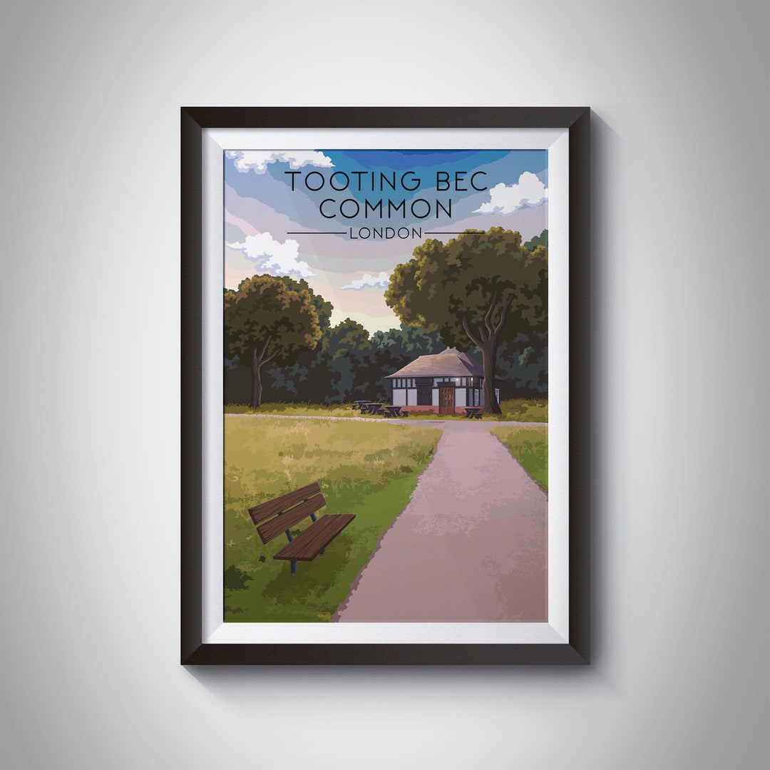 Tooting Bec Common London Poster, Southwest London Travel Print, Cafe ...