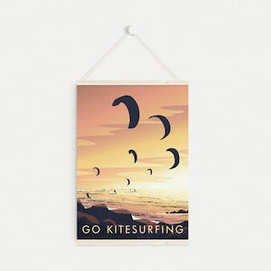 Go Kitesurfing Print, Travel Poster, Outdoor Adventure, Hobbies, Gift ...
