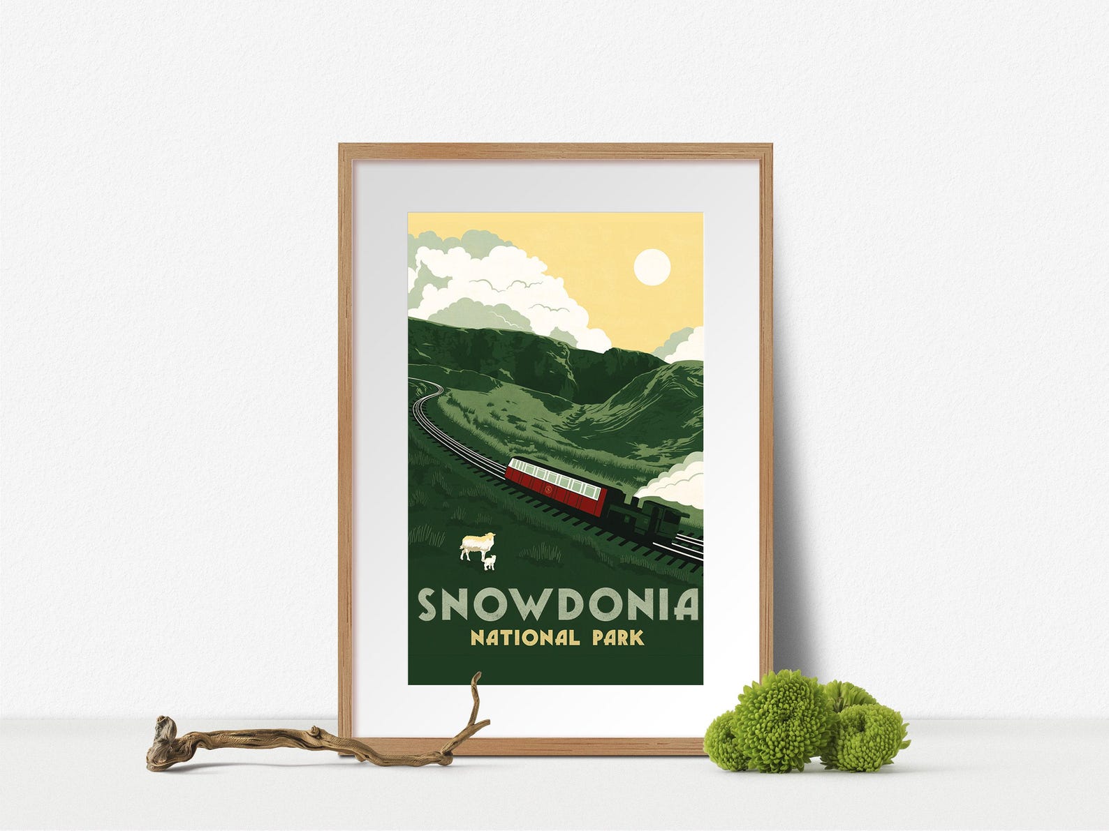 Snowdonia National Park Poster, Snowdon Mountain Railway, Wales Travel ...