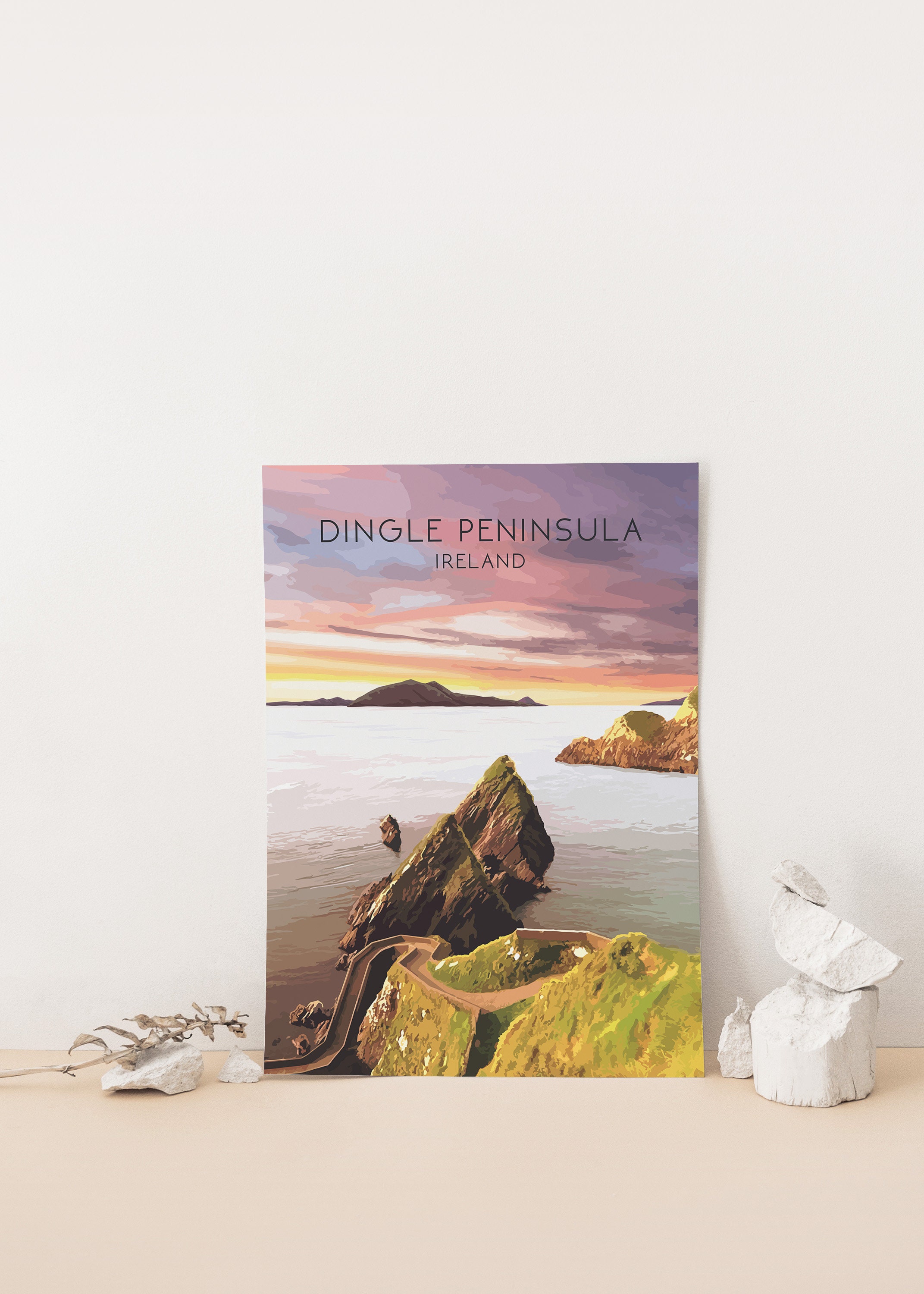 Dingle Peninsula Poster Ireland Travel Print Wild Atlantic | Etsy