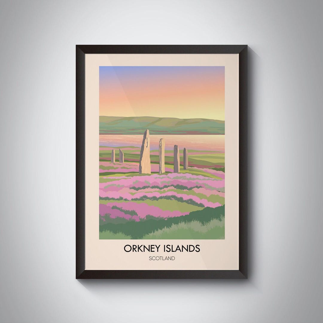 Orkney Islands Poster, Scotland, Shetland Islands, Vintage Travel Print ...