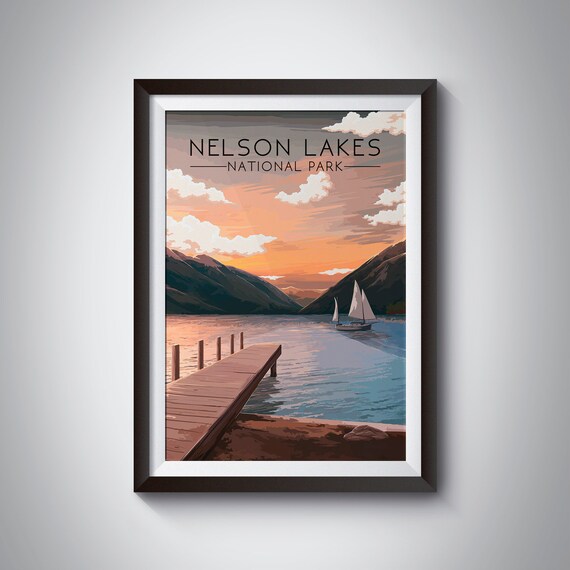 Nelson Lakes National Park Poster New Zealand Travel Print - Etsy UK