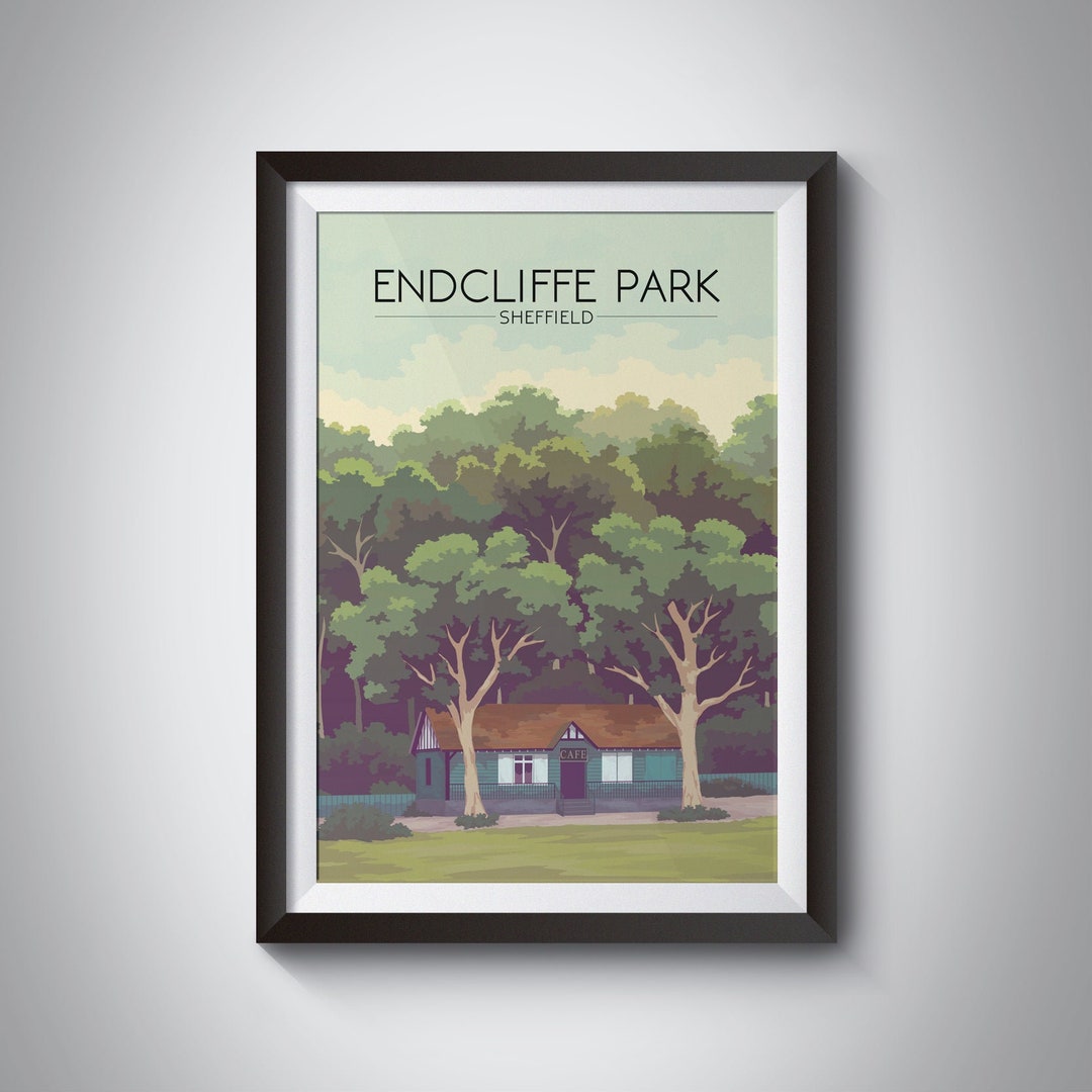 Endcliffe Park Travel Poster, Sheffield Travel Print, South Yorkshire ...