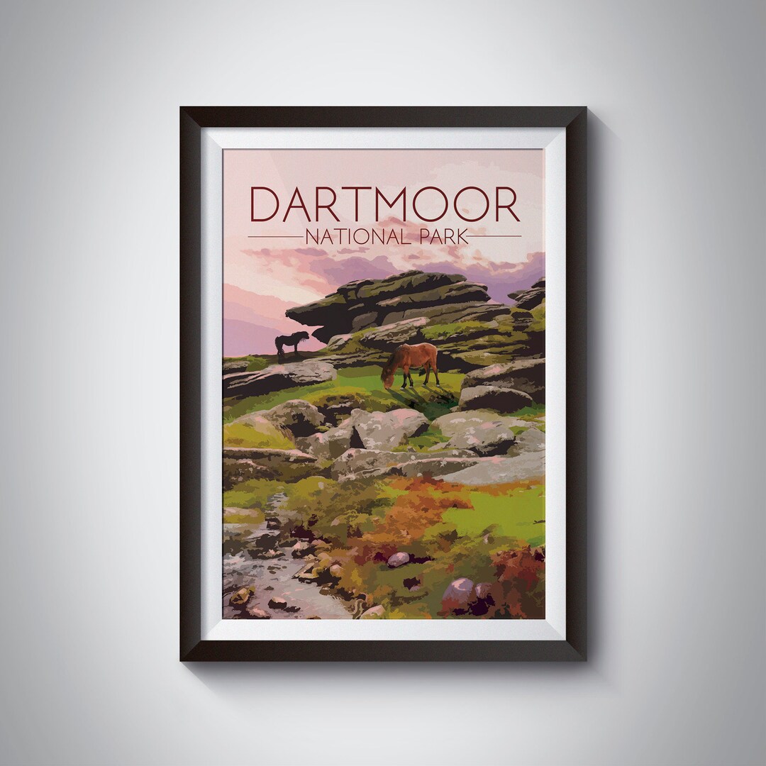 Dartmoor National Park Poster, Travel Print, Retro Railway Print, Devon ...
