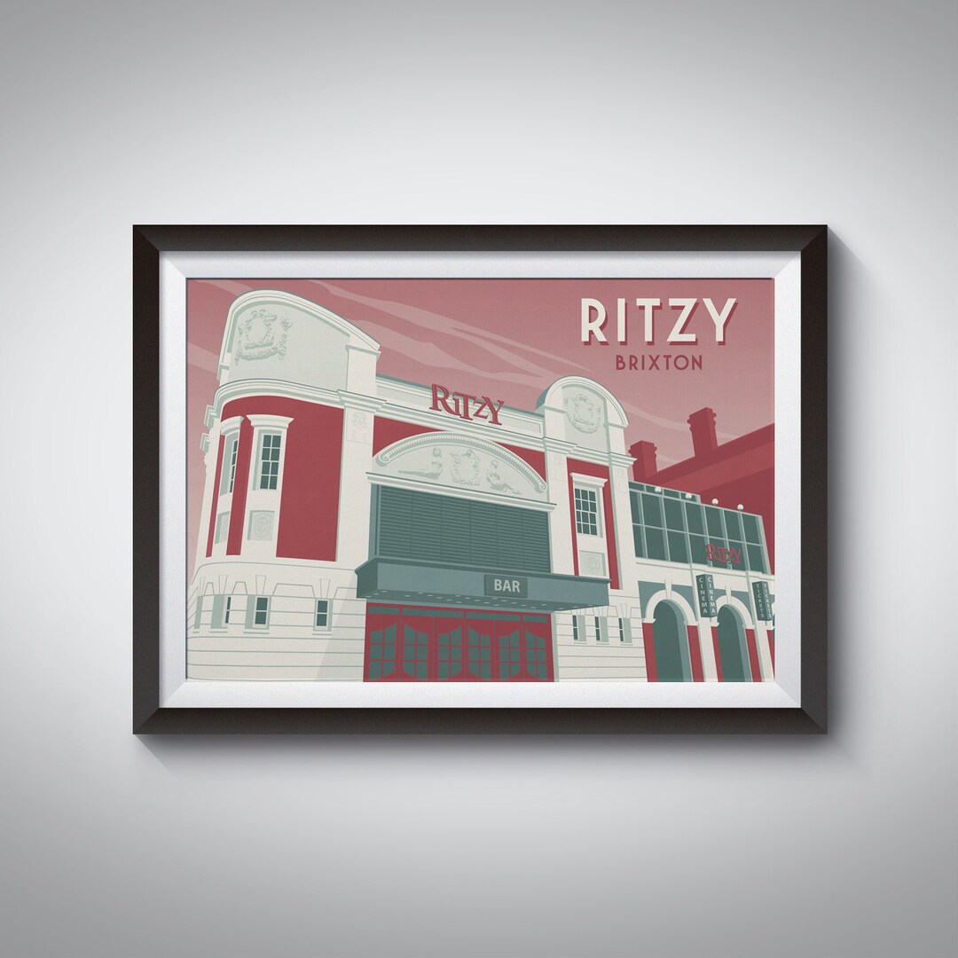 Ritzy Brixton Poster, Art Deco Print, Wall Art, London Architecture ...