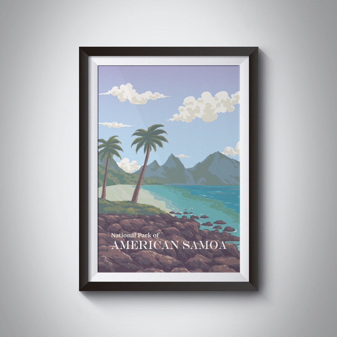National Park of American Samoa Poster, USA Travel Print, Vintage ...