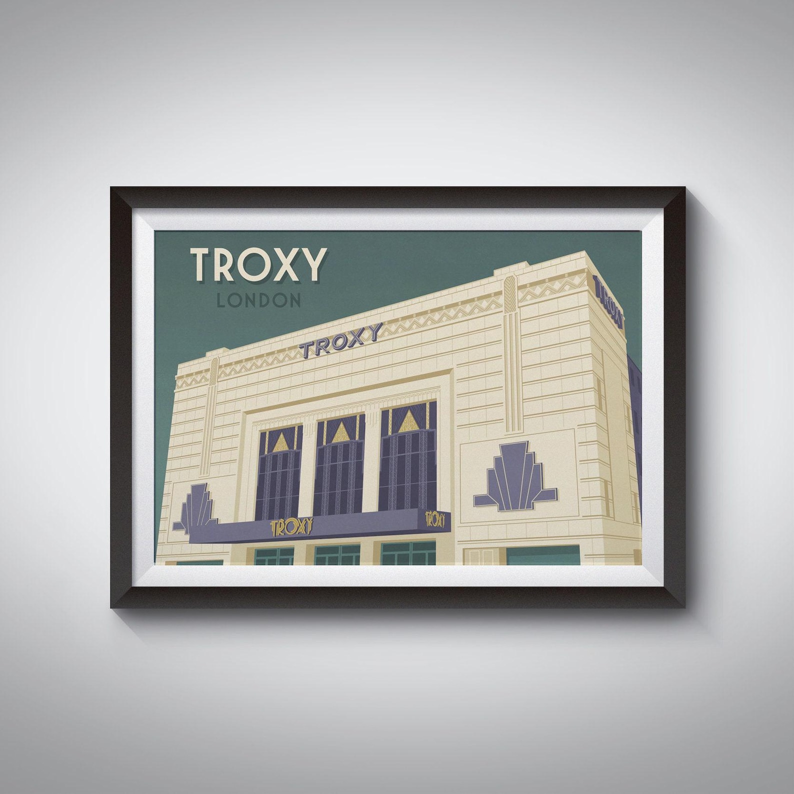 Troxy London Poster, Art Deco Print, Music Venue, Stepney, Theatre ...