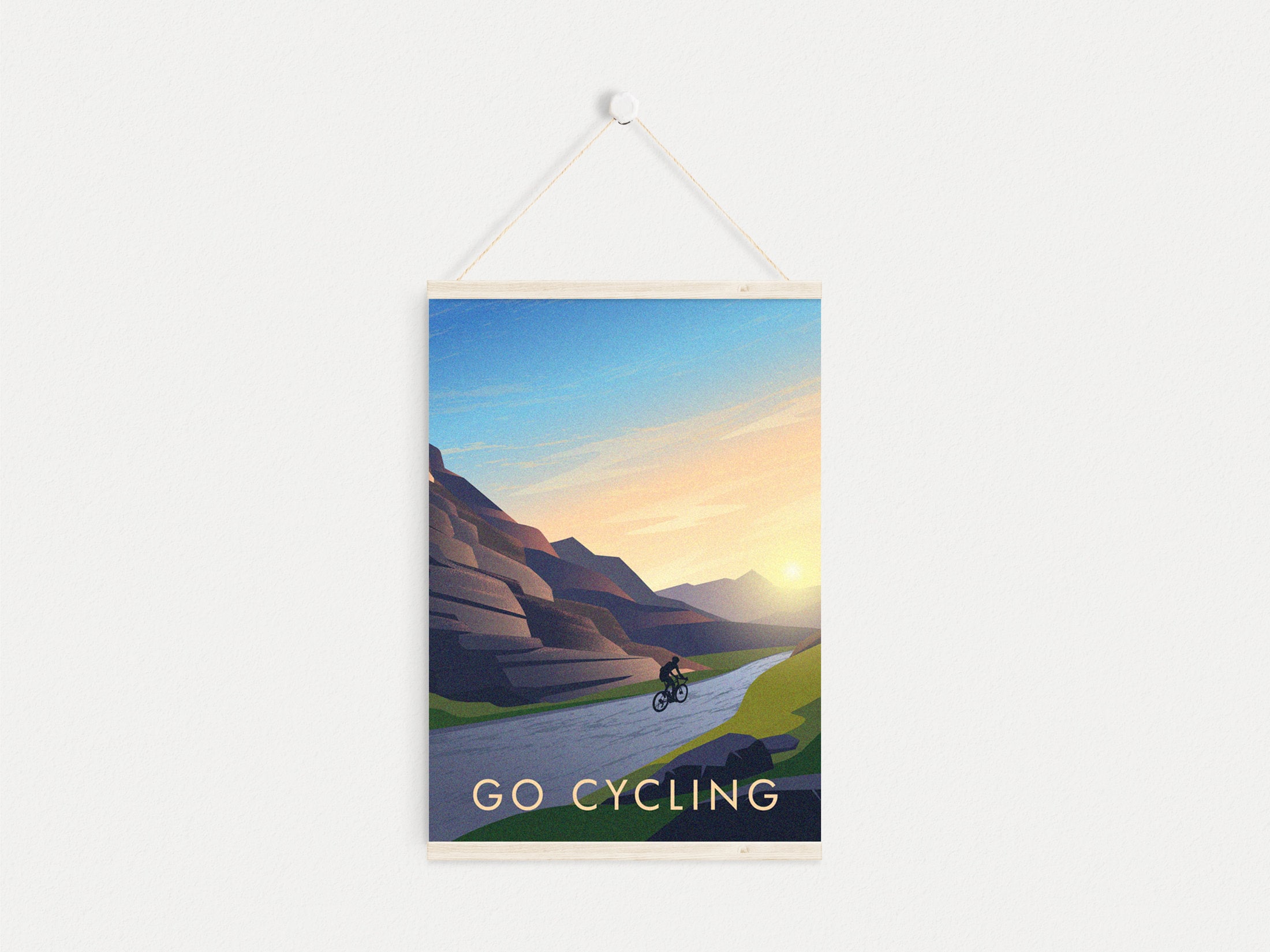 Go Cycling Print Road Cycling Vintage Travel Poster Bicycle | Etsy