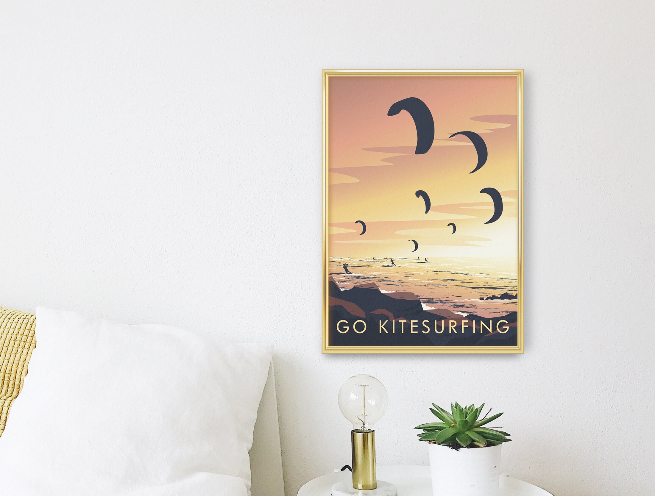 Go Kitesurfing Print Travel Poster Outdoor Adventure | Etsy