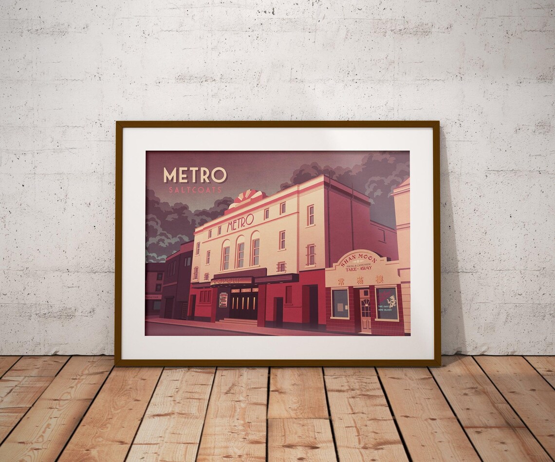 Metro Club Saltcoats Travel Poster, Scotland, Ayrshire, Vintage Travel ...