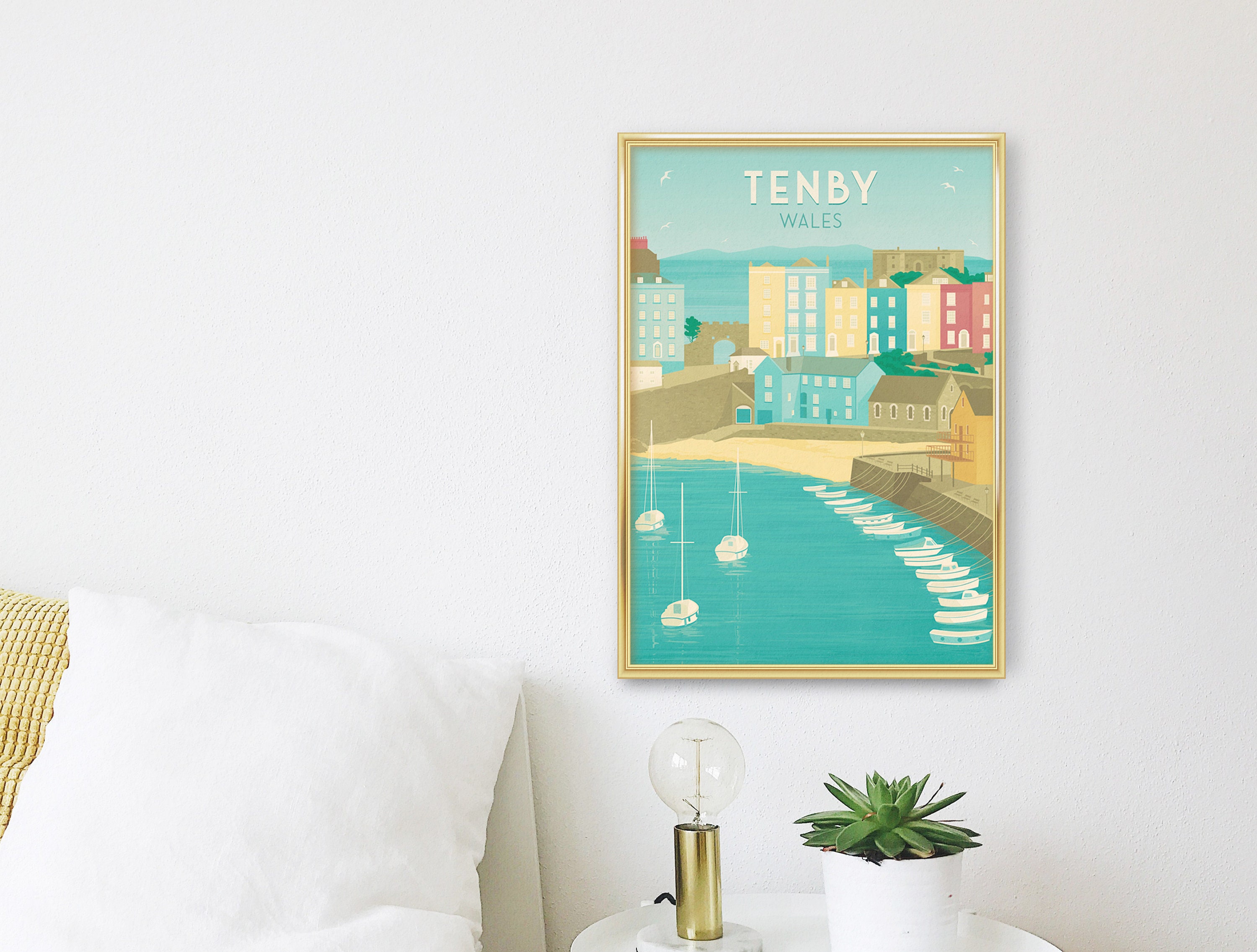Tenby Poster South Wales Travel Print Welsh Gift Tenby | Etsy UK