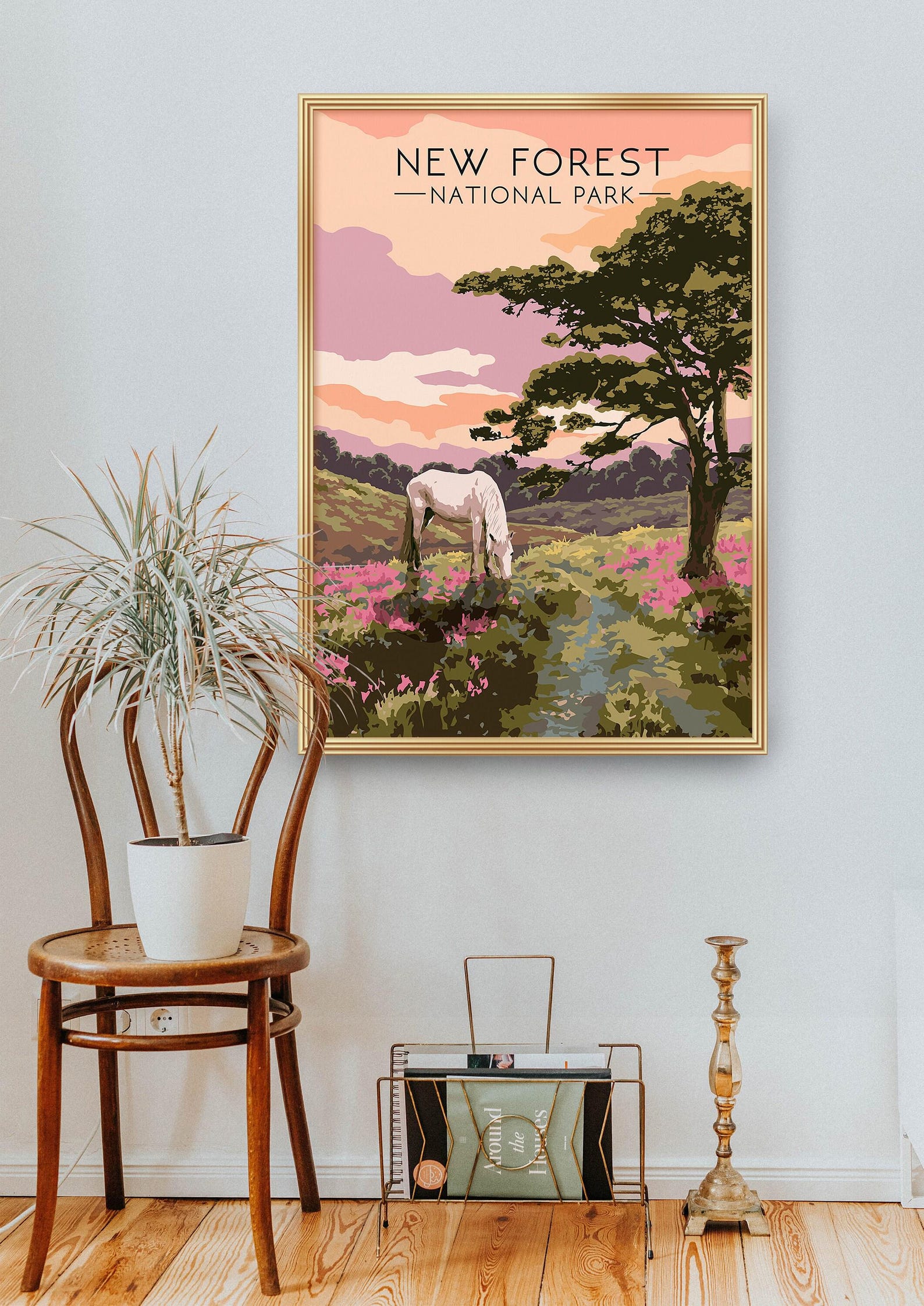 New Forest National Park Poster, Travel Print, New Forest Ponies ...