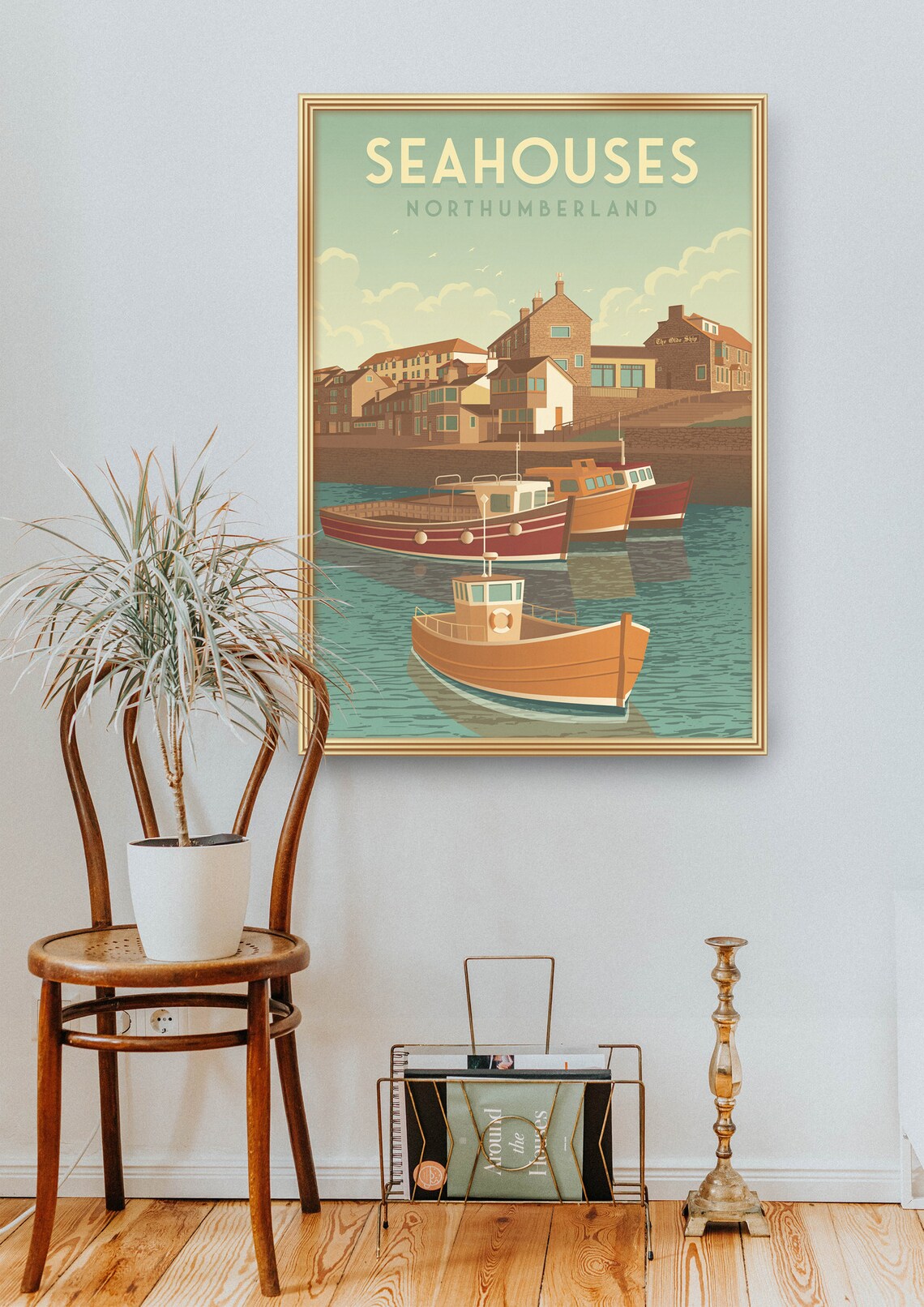 Seahouses Travel Poster Seaside Print Illustration - Etsy UK