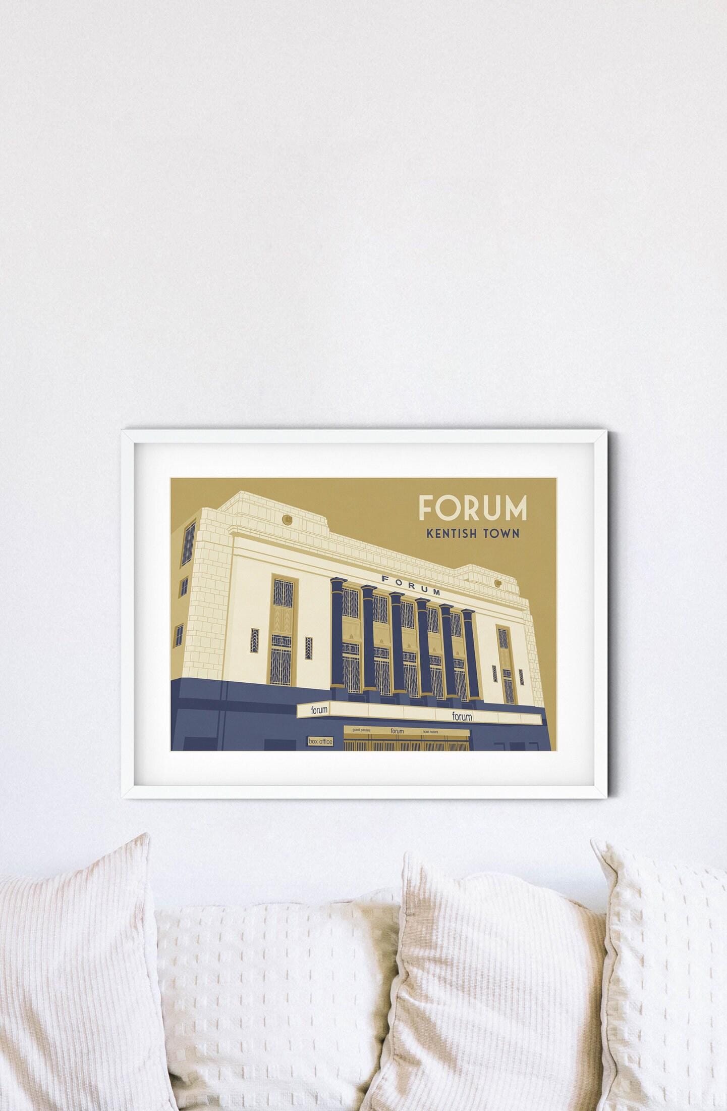 Kentish Town Forum Poster, Music Venue Print, London Architecture, Art ...