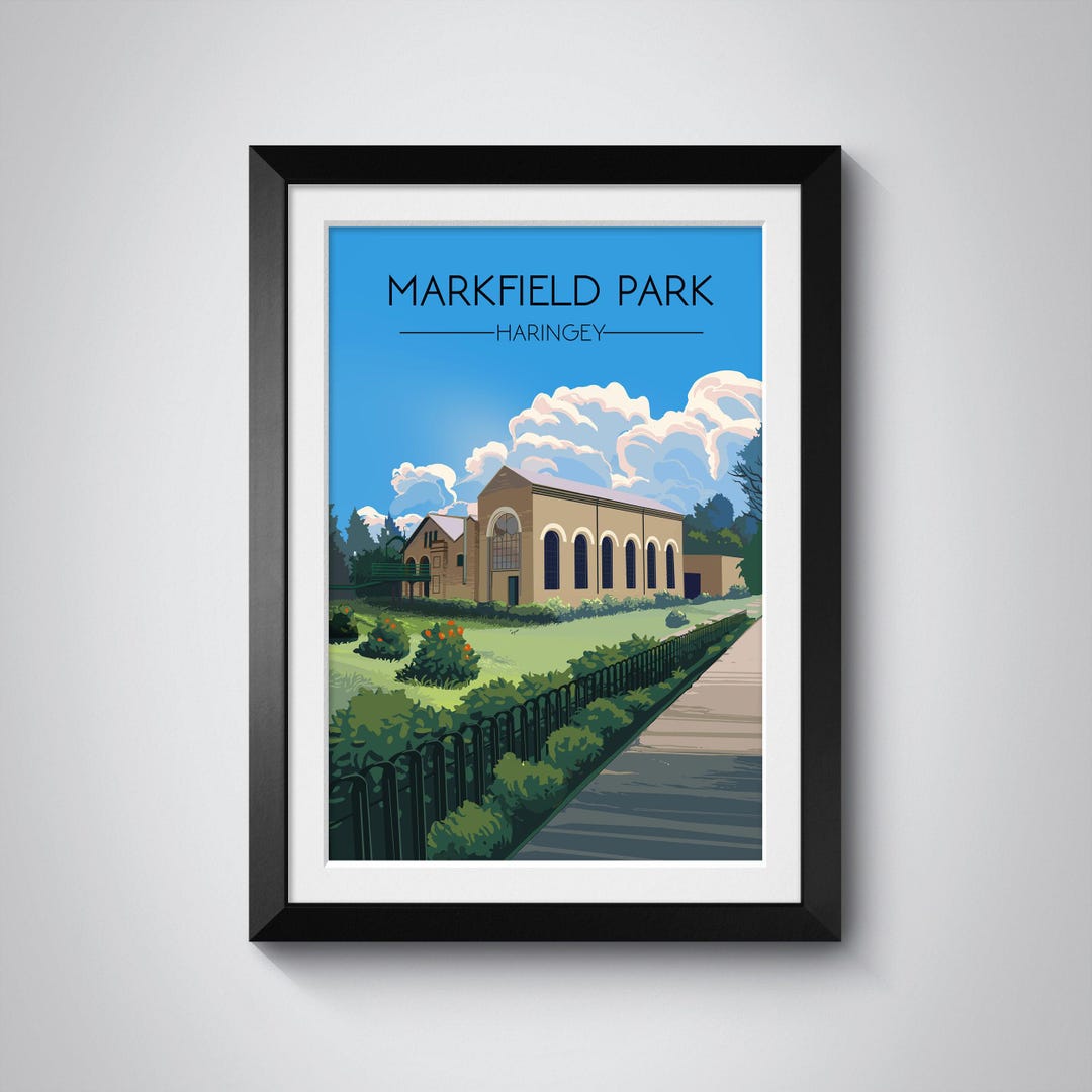 Markfield Park Travel Poster, Haringey London Print, Markfield Beam ...