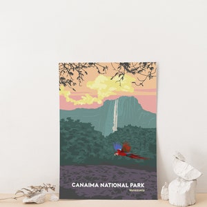 Canaima National Park Poster, Angel Falls Venezuela Travel Print, Angel ...