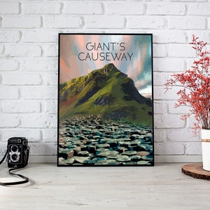 Giant's Causeway Poster, County Antrim, Northern Ireland, Retro Travel ...