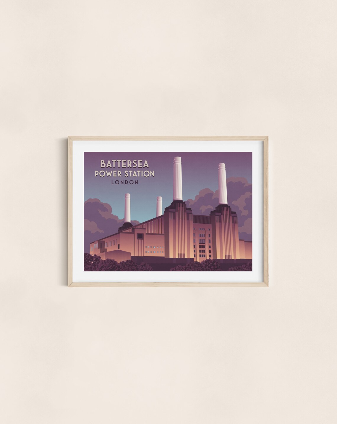 Battersea Power Station Art Print London Travel Poster River - Etsy UK