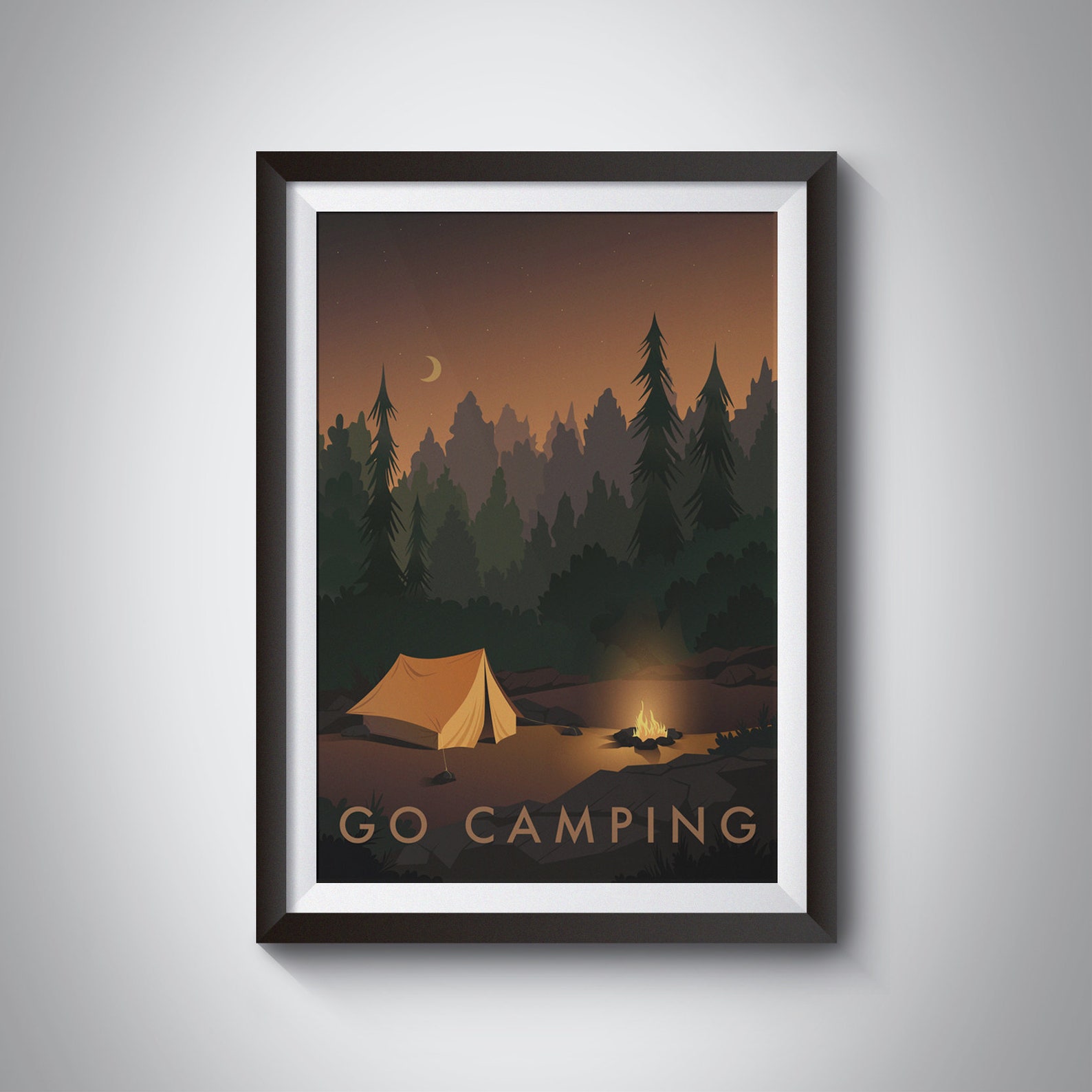 Go Camping Art Print Wild Camping Outdoor Adventure Hiking | Etsy UK