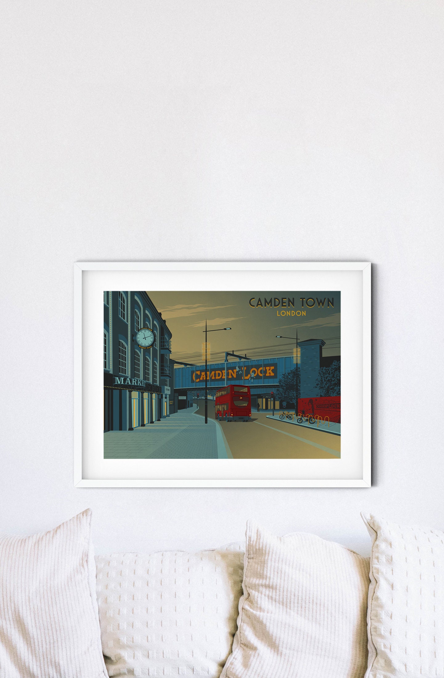 Camden Town London Travel Poster Camden Lock Bridge Camden | Etsy