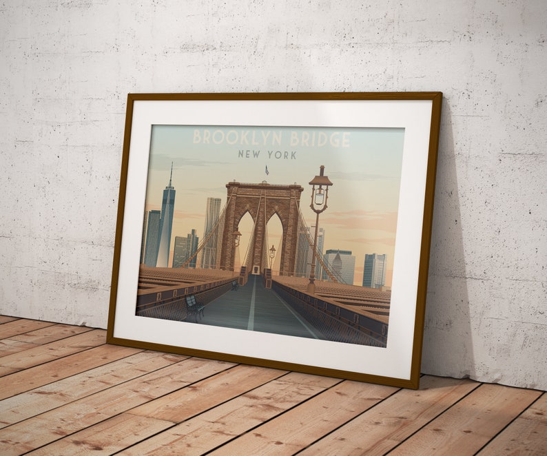 Brooklyn Bridge Poster New York City Travel Poster NYC USA - Etsy