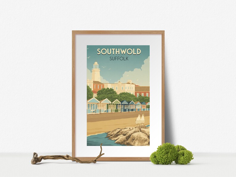 Southwold Suffolk Travel Poster Seaside Print Beach Huts - Etsy UK