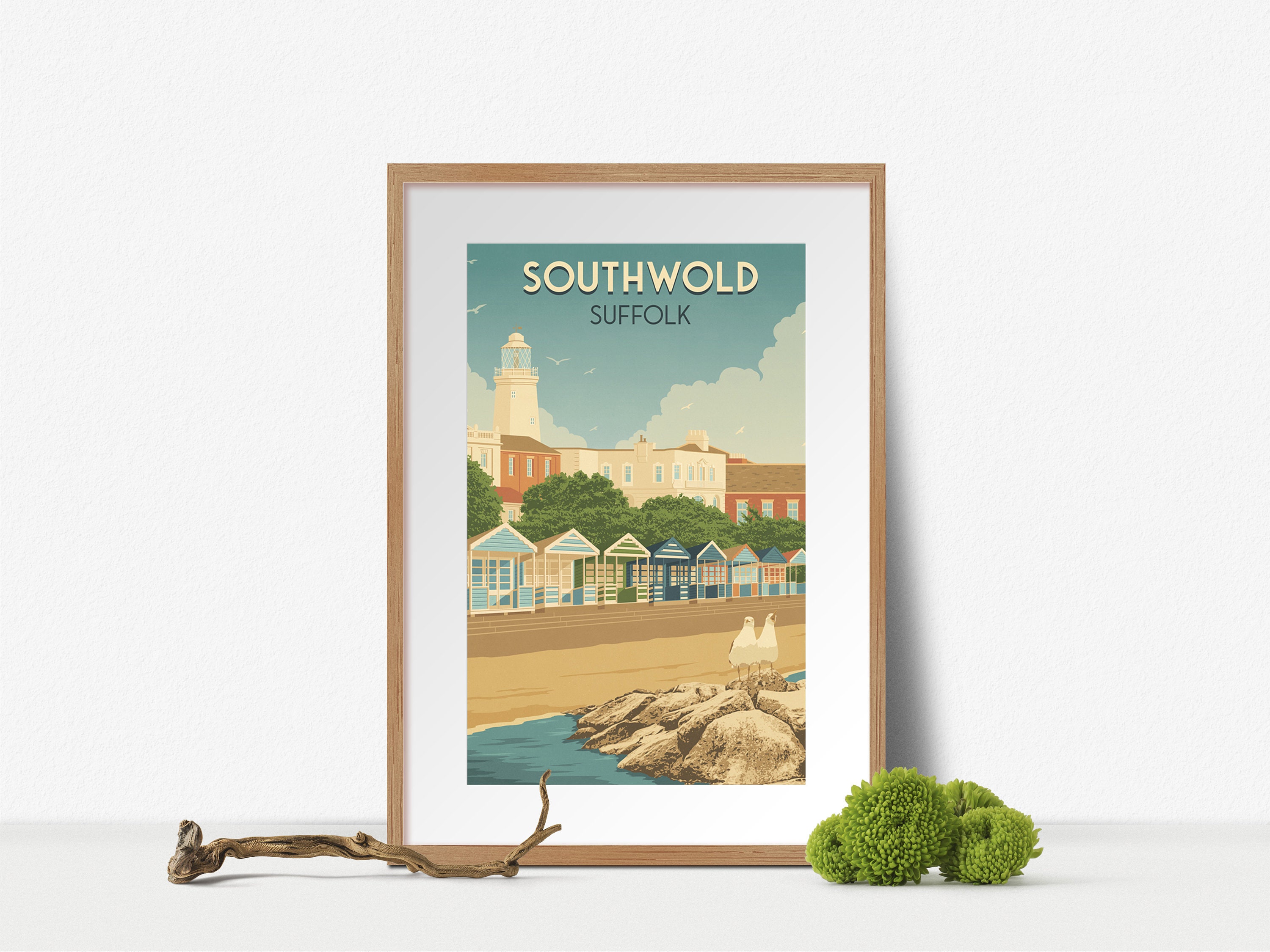 Southwold Suffolk Travel Poster Seaside Print Beach Huts - Etsy UK
