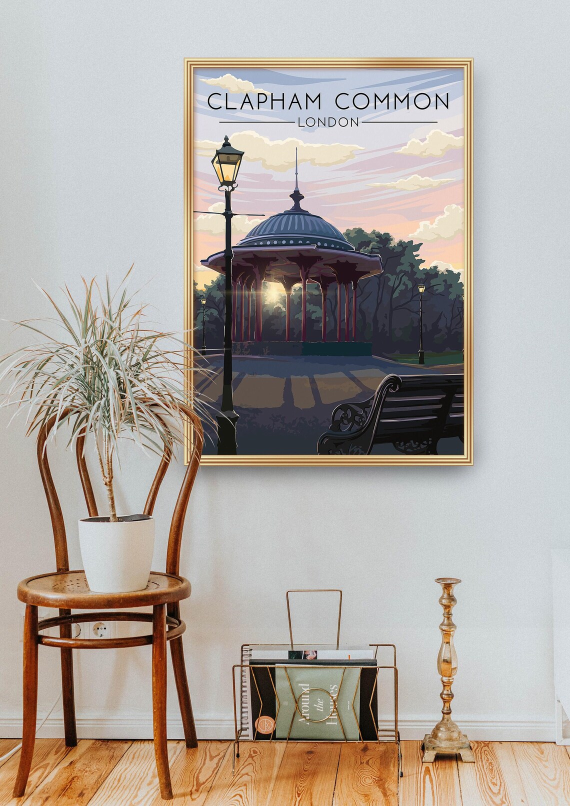 Clapham Common Poster, London Parks Print, Lambeth, Balham, Wandsworth ...