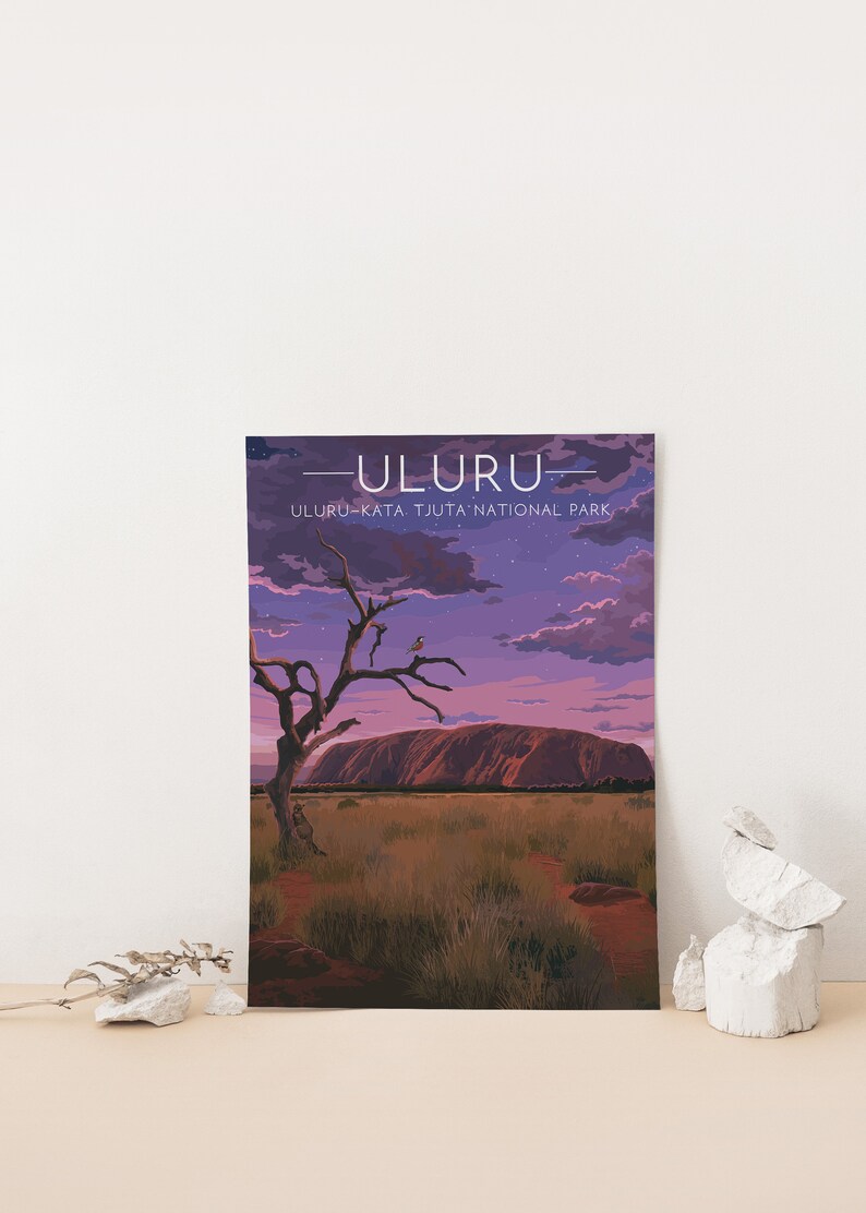 Uluru Poster Australia Travel Print Uluru Kata Tjuta - Etsy UK