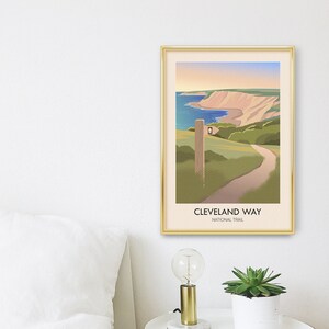 Cleveland Way Poster, National Trail, Hiking, Yorkshire, Whitby ...