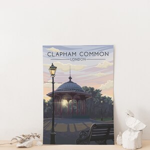 Clapham Common Poster, London Parks Print, Lambeth, Balham, Wandsworth ...
