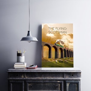 The Flying Scotsman Poster, Steam Train Print, Steam Locomotive ...