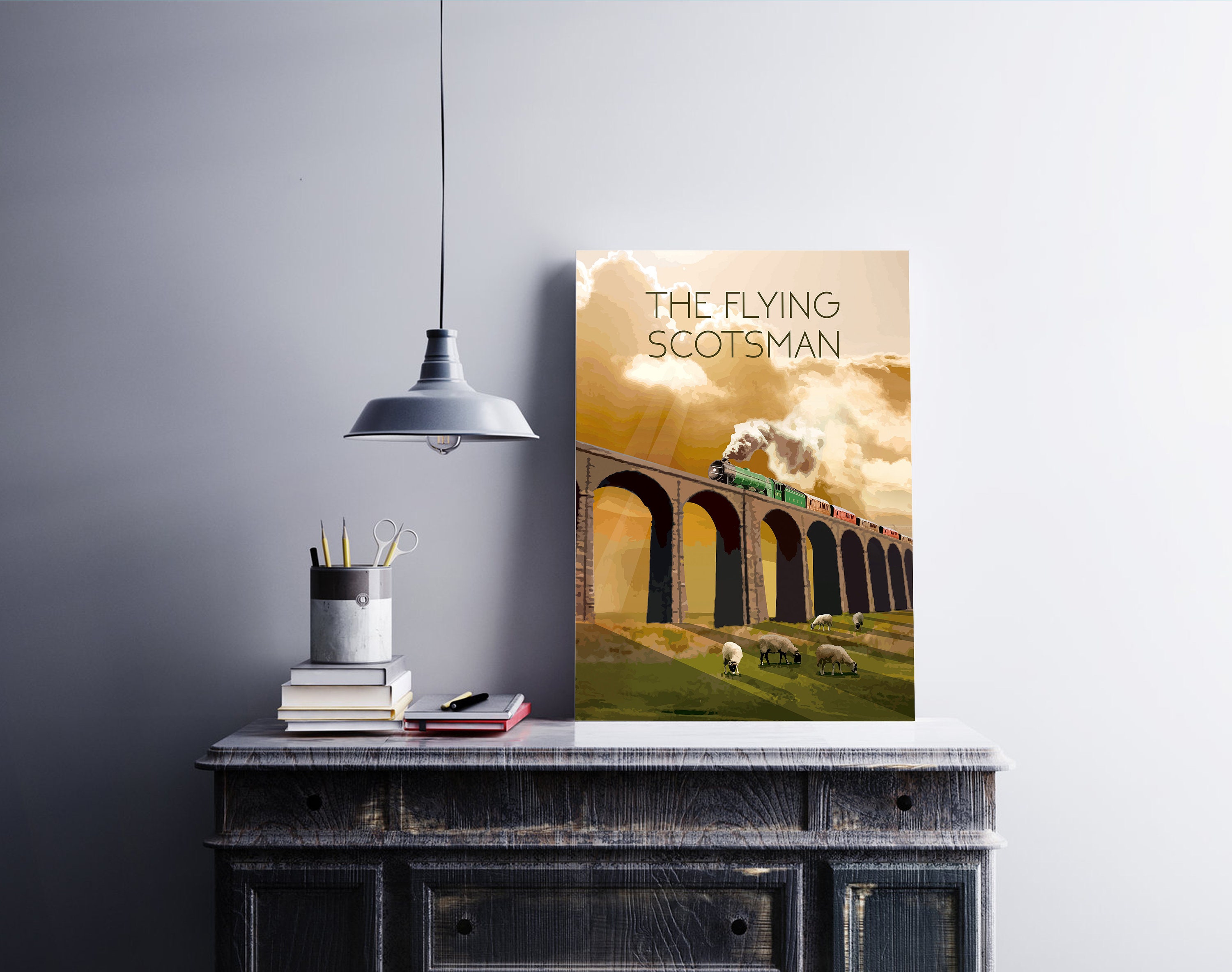 The Flying Scotsman Poster Steam Train Print Steam - Etsy