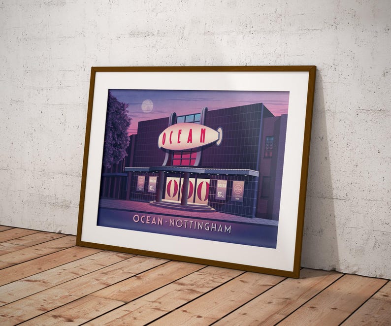 Ocean Nightclub Nottingham Travel Poster, the Big O Nottingham, Rock ...