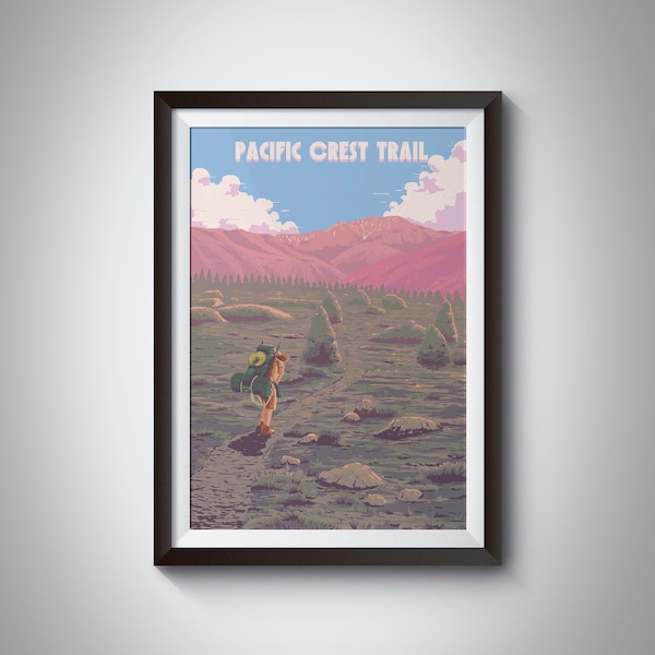 Pacific Crest Trail Map Poster - Etsy