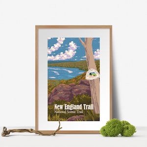 New England Trail Poster, National Scenic Trail Print, Thru Hike, Long ...