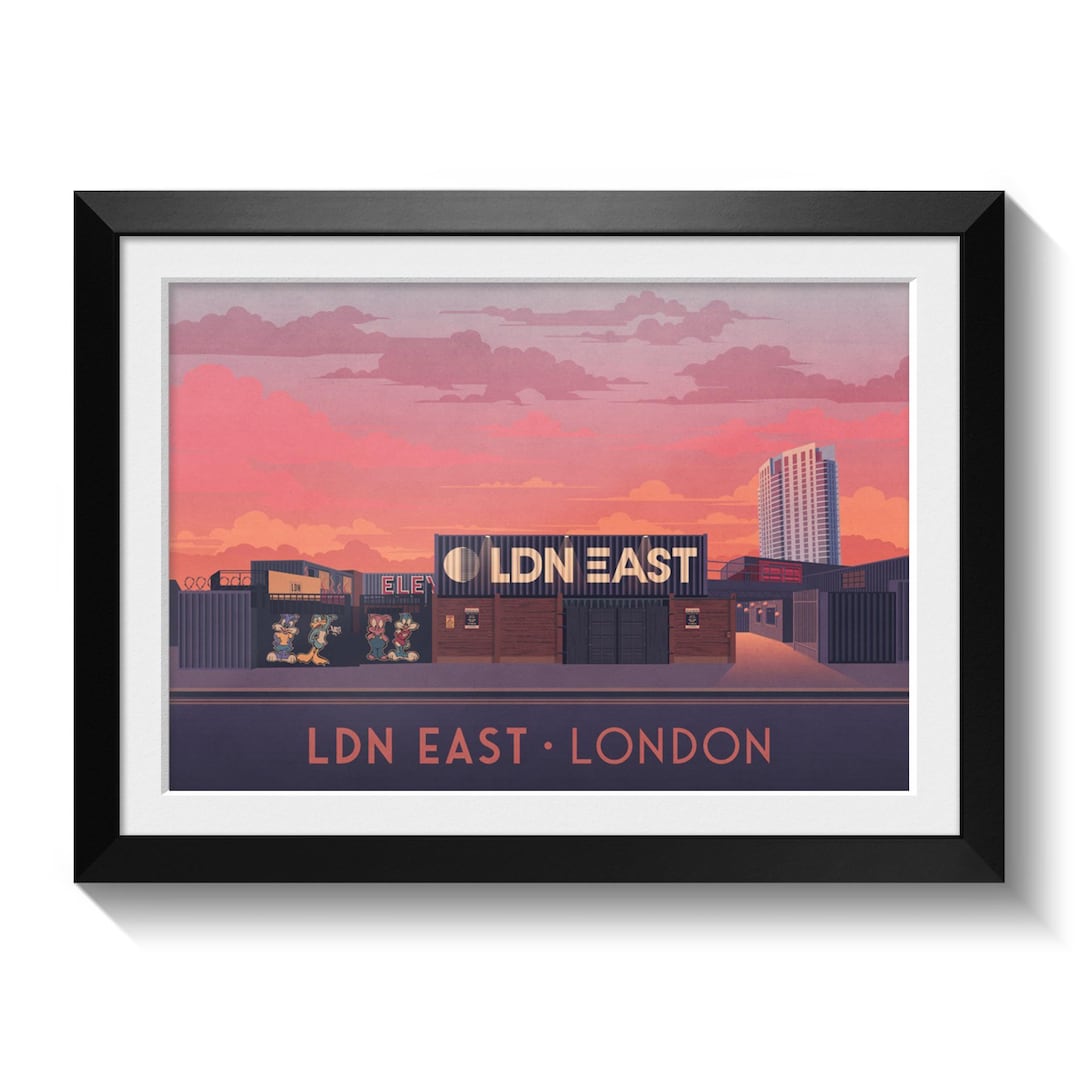 LDN East London Poster, Music Venue Wall Art Print, UK Electronic Music ...