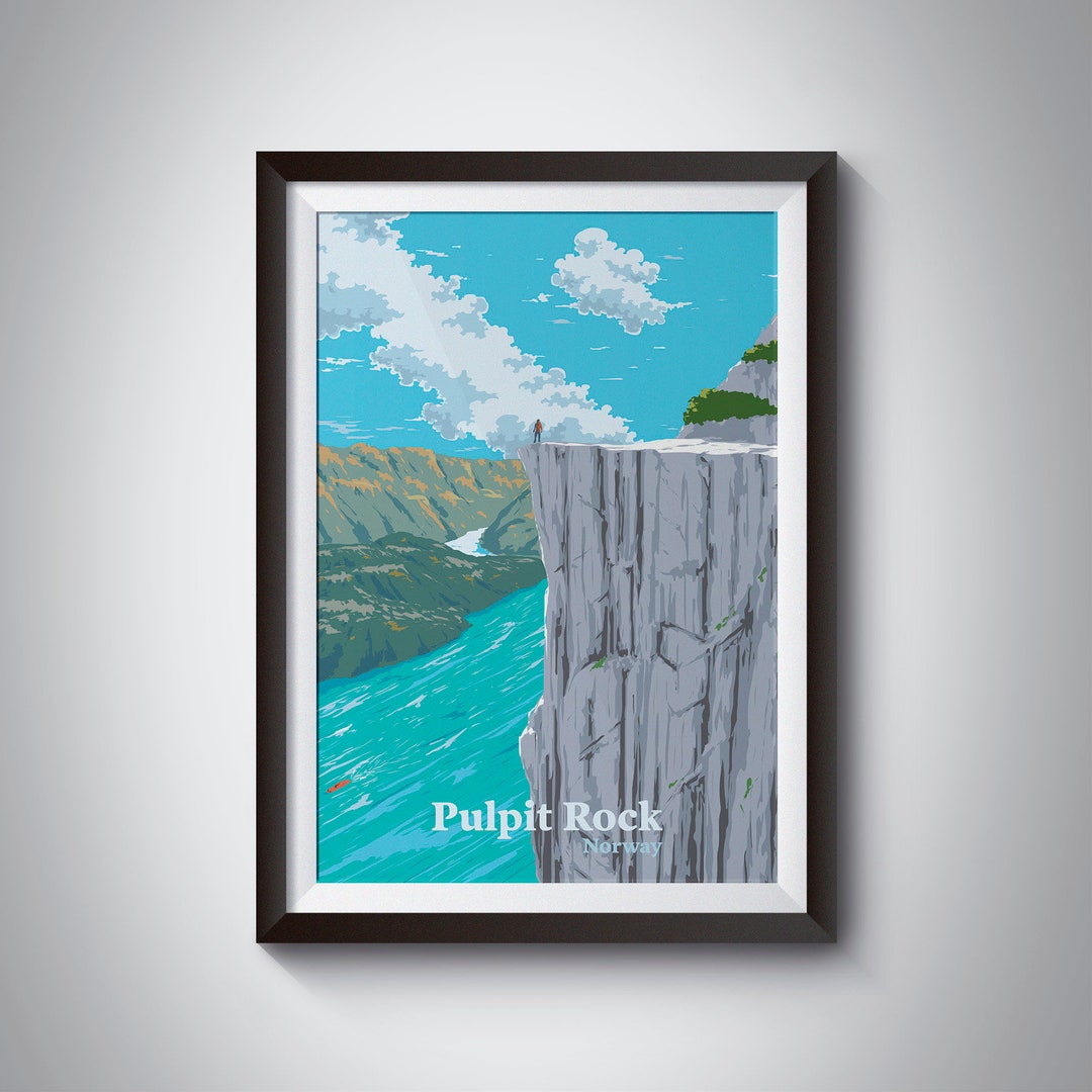 Pulpit Rock Poster, Norway Travel Print, Preikestolen, Kjerag ...