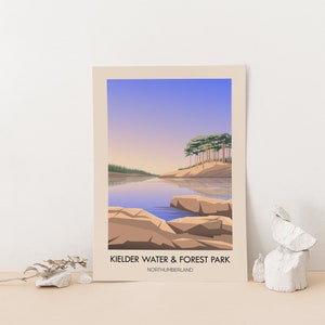 Kielder Water and Forest Park Travel Poster, Northumberland Print ...