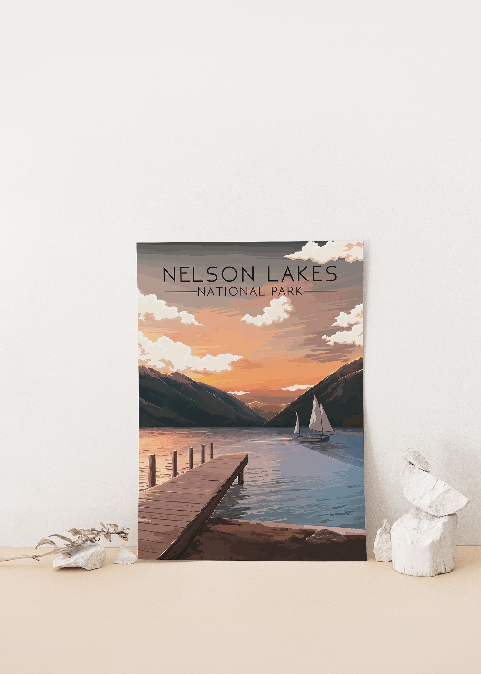 Nelson Lakes National Park Poster New Zealand Travel Print - Etsy UK