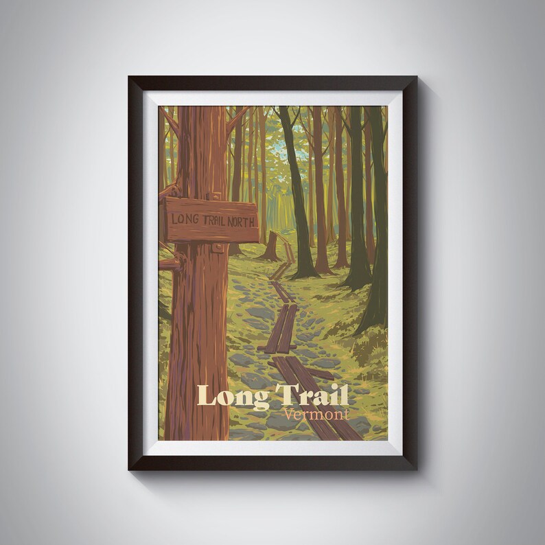 Long Trail Vermont Poster Long Distance Hiking Thru Hike - Etsy