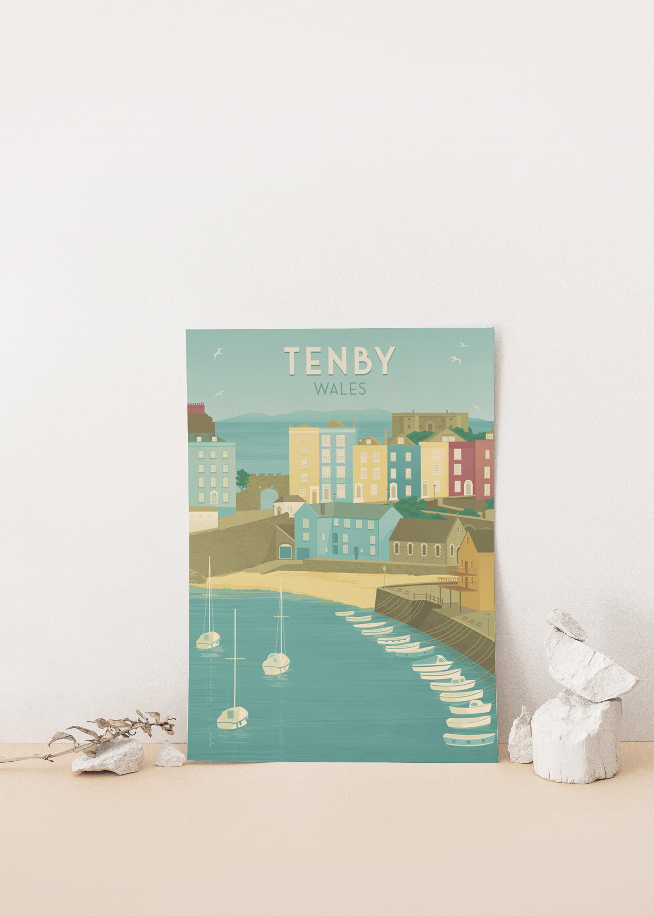 Tenby Poster South Wales Travel Print Welsh Gift Tenby - Etsy UK